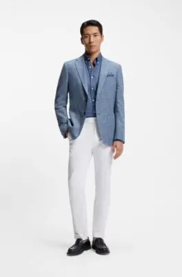 BOSS Slim-fit Stretch Cotton Trousers - White