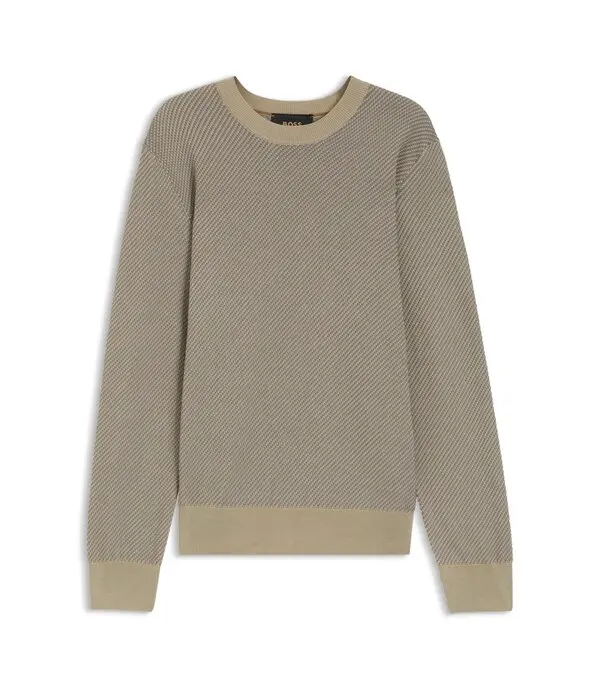 BOSS Cotton-silk Knitted Sweater - Khaki