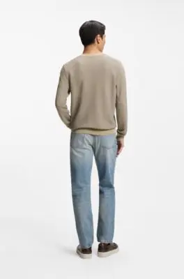 BOSS Cotton-silk Knitted Sweater - Khaki