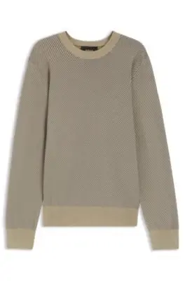 BOSS Cotton-silk Knitted Sweater - Khaki