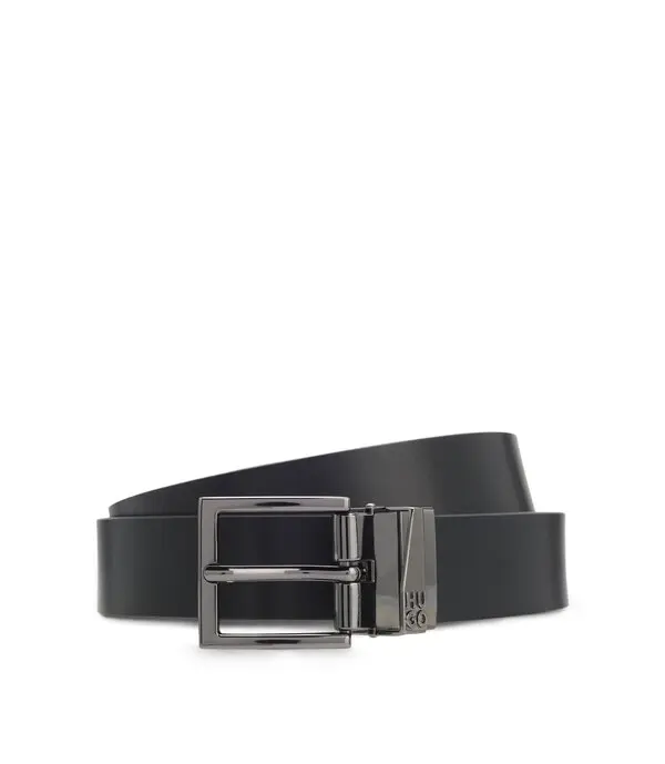 Hugo Reversible Belt In Italian Leather