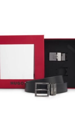 Hugo Reversible Belt In Italian Leather
