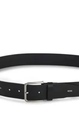 BOSS Leather Belt With Logo Tip - Black