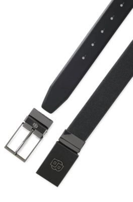 BOSS Italian Leather Reversible Belt With Buckles