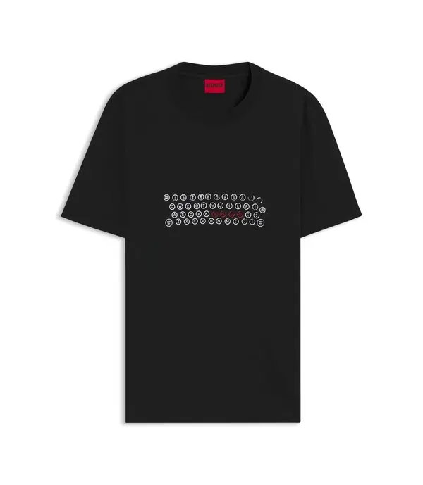 Hugo Printed-artwork T-shirt In Cotton Jersey