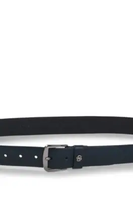 BOSS Italian-leather Belt With Monogram