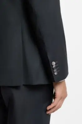 BOSS Melange Slim-fit Jacket In A Wool Blend - Light Green