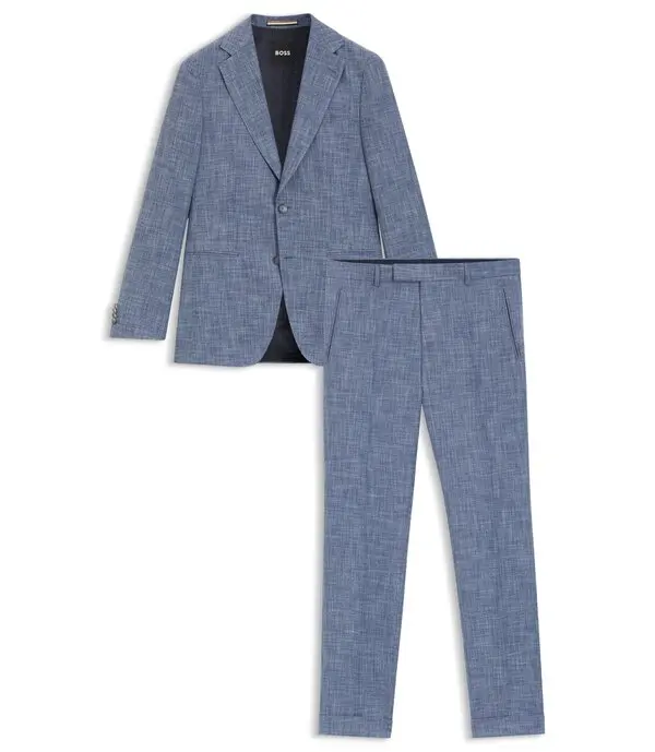 BOSS Two-piece Slim-fit Suit In Cotton And Virgin Wool