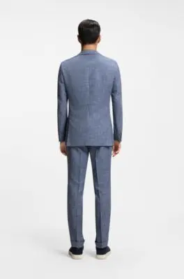 BOSS Two-piece Slim-fit Suit In Cotton And Virgin Wool