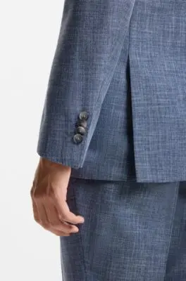 BOSS Two-piece Slim-fit Suit In Cotton And Virgin Wool