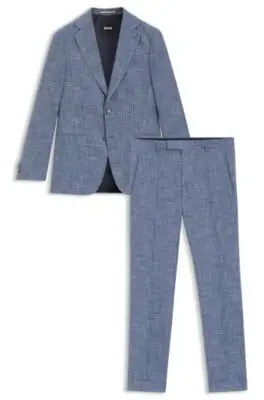 BOSS Two-piece Slim-fit Suit In Cotton And Virgin Wool