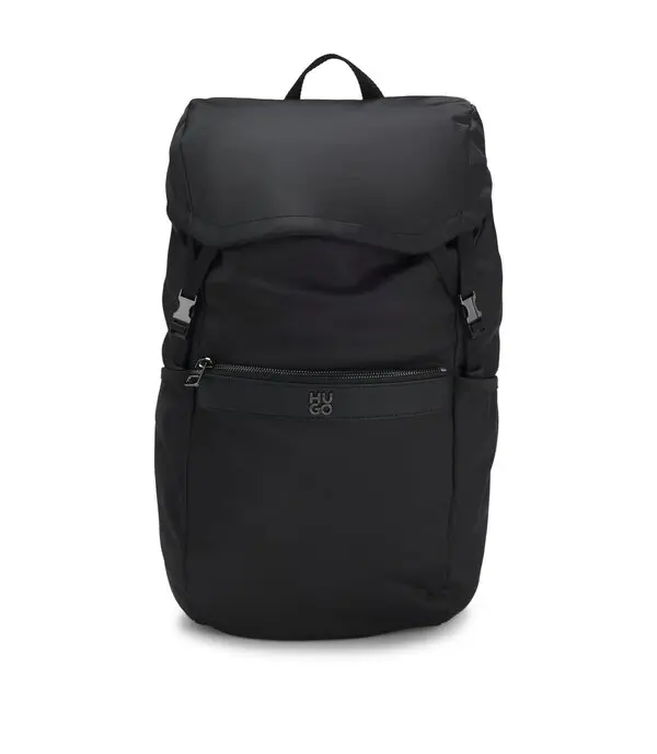 Hugo Twill Backpack With Logo - Black