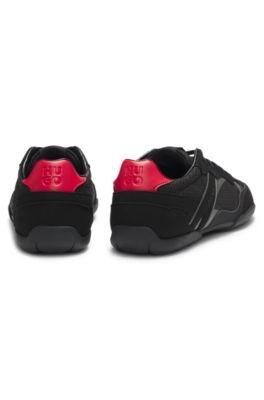 Hugo Trainers In Mesh And Faux Suede - Black