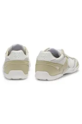 Hugo Trainers In Mesh And Faux Suede - White