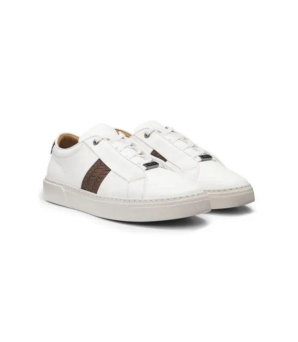 BOSS Trainers With Woven Detailing - White