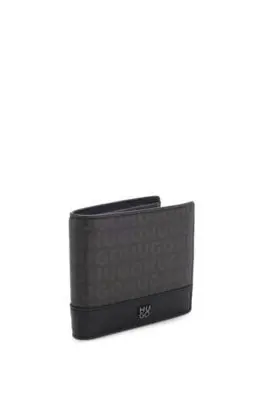 Hugo Stacked-logo Wallet With Monogram Print