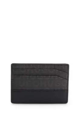 Hugo Stacked-logo Card Holder With Monogram Print