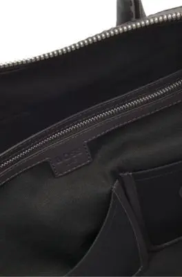 BOSS Woven Leather Holdall With Logo