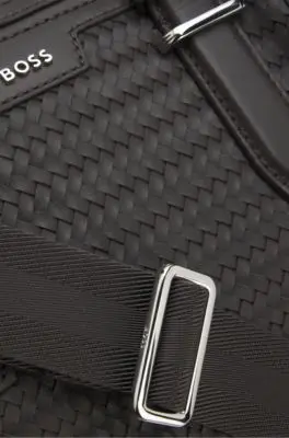 BOSS Woven Leather Holdall With Logo