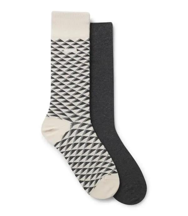 BOSS Cotton-blend Regular Length Socks Set Of Two - Light Beige
