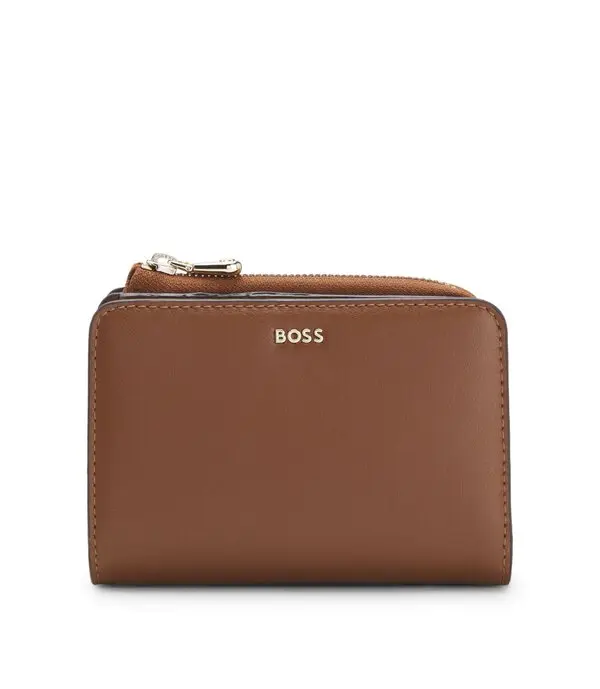 BOSS Logo-lettering Wallet With Zip - Brown