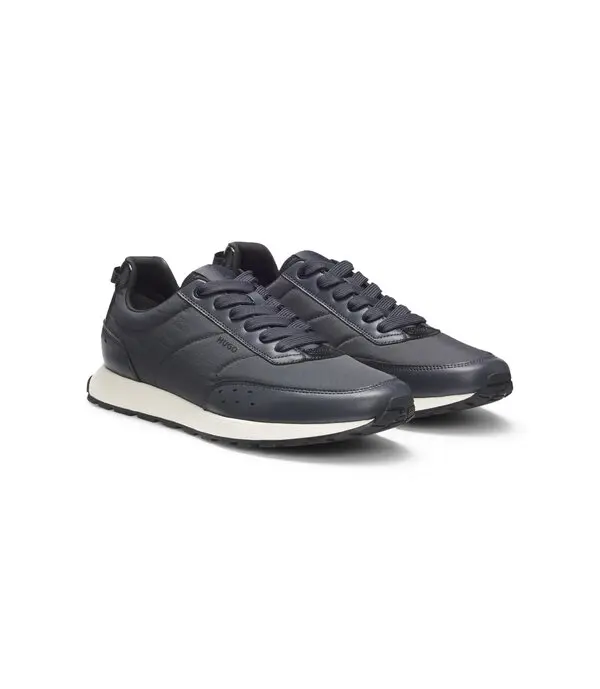 Hugo Running-inspired Trainers With Zigzag Detailing - Dark Blue