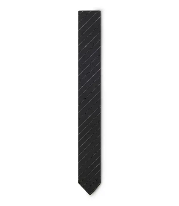 Hugo Diagonal Pinstripe Neck Tie - Black