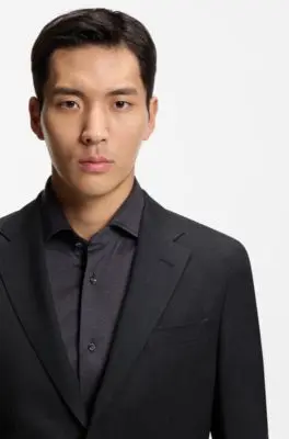 BOSS Slim-fit Jacket In Virgin Wool And Silk