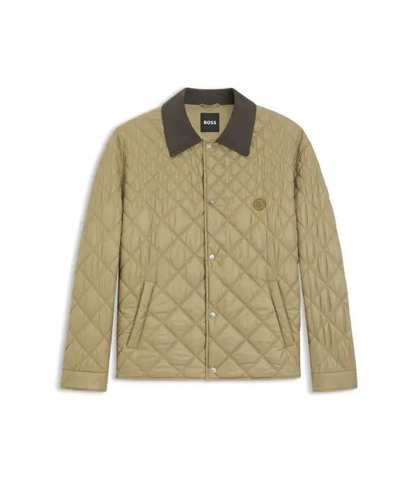 BOSS Water-repellent Jacket With Mixed Quilting