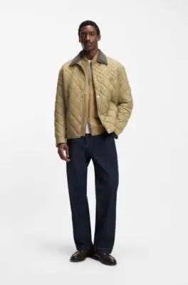 BOSS Water-repellent Jacket With Mixed Quilting