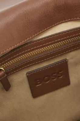 BOSS Suede Saddle Bag With Monogram