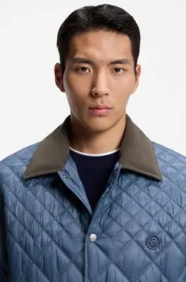 BOSS Water-repellent Jacket With Mixed Quilting