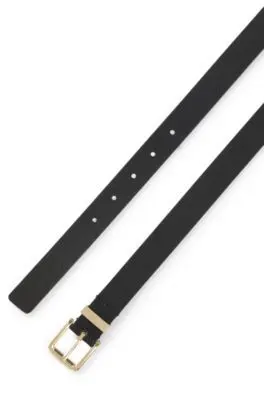 Hugo Italian-leather Belt With Gold-tone Buckle