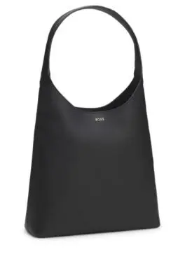 BOSS Leather Hobo Bag With Logo