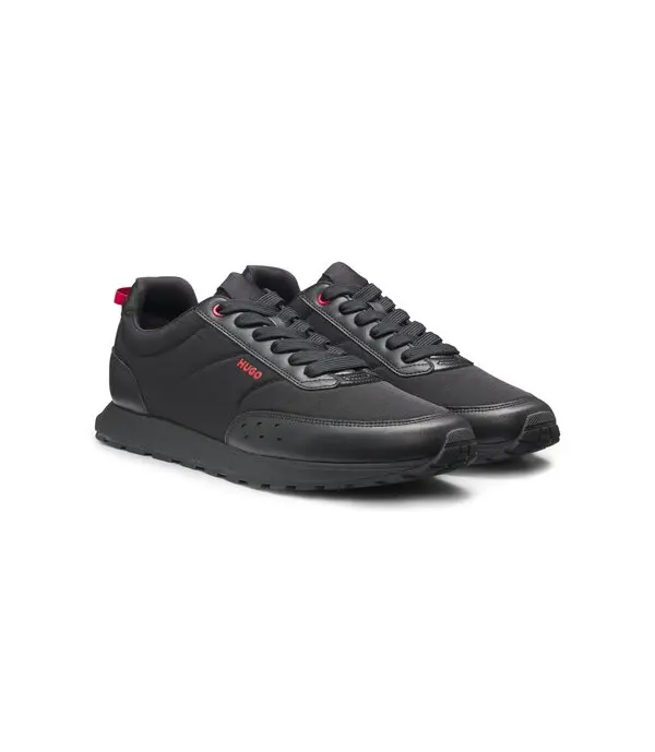 Hugo Running-inspired Trainers With Zigzag Detailing - Black