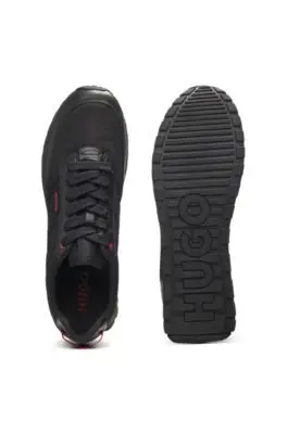 Hugo Running-inspired Trainers With Zigzag Detailing - Black