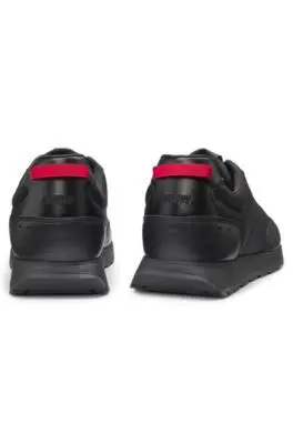 Hugo Running-inspired Trainers With Zigzag Detailing - Black