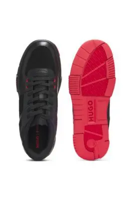Hugo Trainers With Mesh And Faux Leather - Black