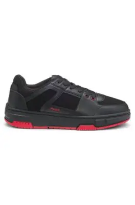 Hugo Trainers With Mesh And Faux Leather - Black