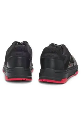 Hugo Trainers With Mesh And Faux Leather - Black