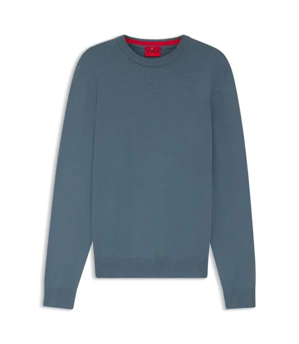 Hugo Cotton Long-sleeve Sweater - Light Blue