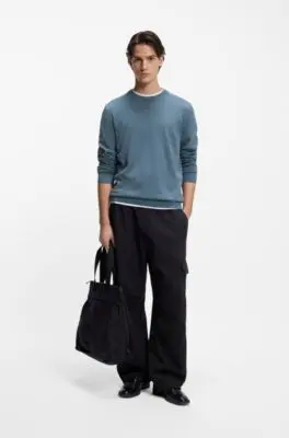 Hugo Cotton Long-sleeve Sweater - Light Blue
