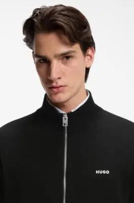Hugo Logo-detail Knit Jacket - Black