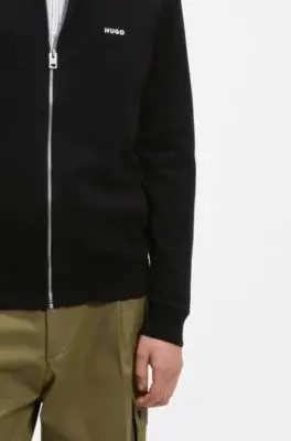Hugo Logo-detail Knit Jacket - Black