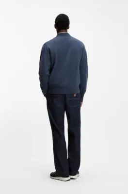 BOSS Relaxed-fit Virgin Wool Cardigan - Light Blue