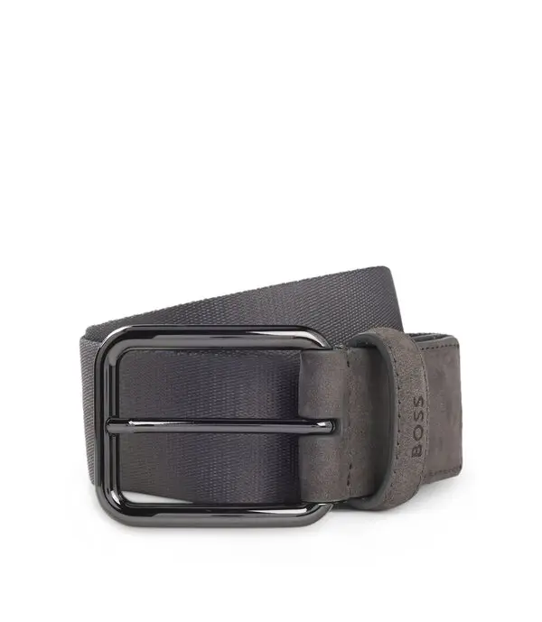 BOSS X Aston Martin Nubuck Leather And Webbing Belt - Grey