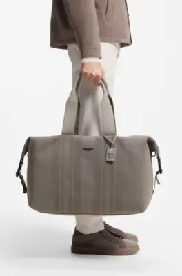 BOSS X Aston Martin Knitted Holdall With Suede Trims - Light Grey