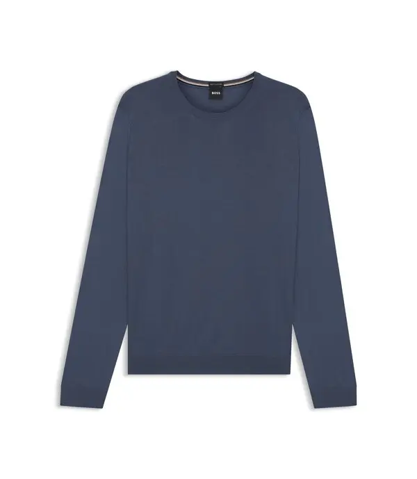 BOSS Slim-fit Merino Wool Sweater - Light Blue