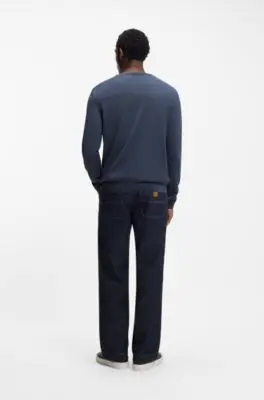 BOSS Slim-fit Merino Wool Sweater - Light Blue