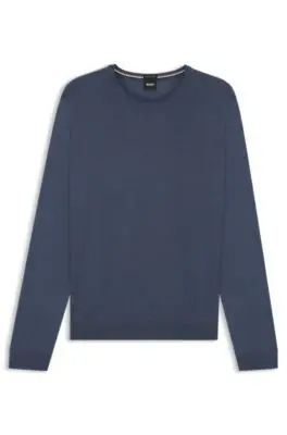 BOSS Slim-fit Merino Wool Sweater - Light Blue